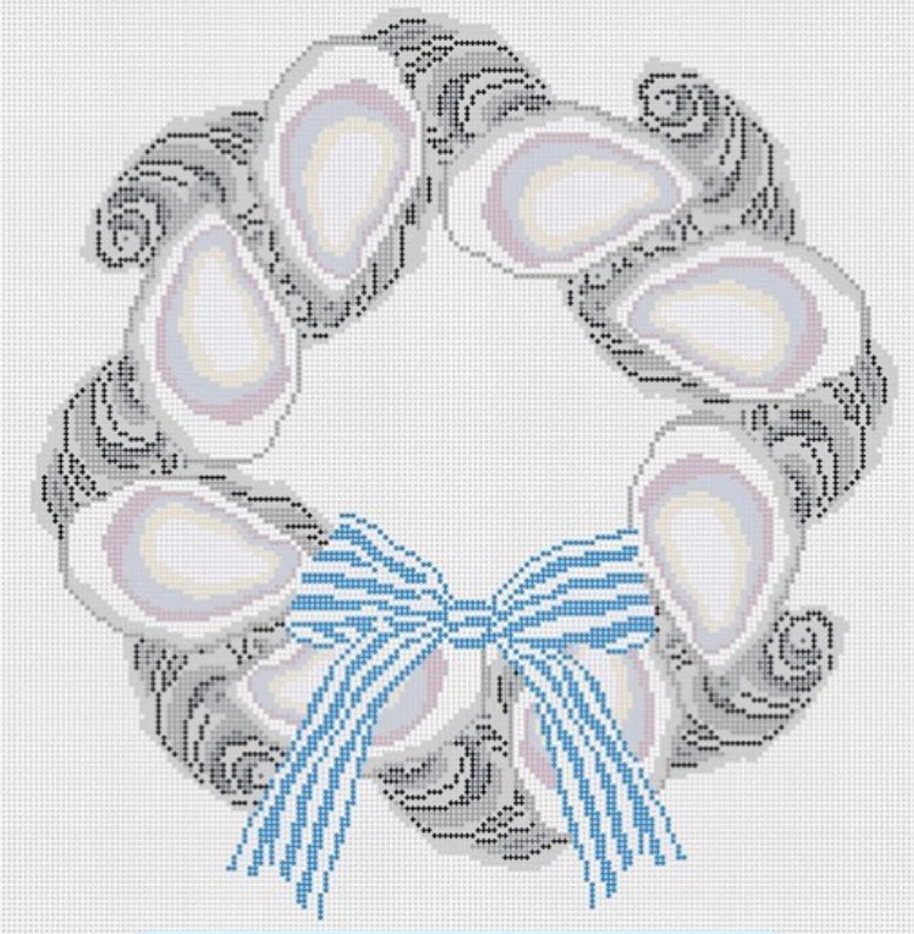 The Salty Stitcher TSS-125 Oyster Wreath – Stitch by Stitch
