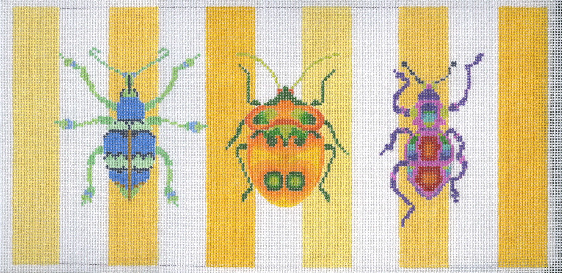 Blueberry Point 22-202 Three Bugs on Stripes – Stitch by Stitch