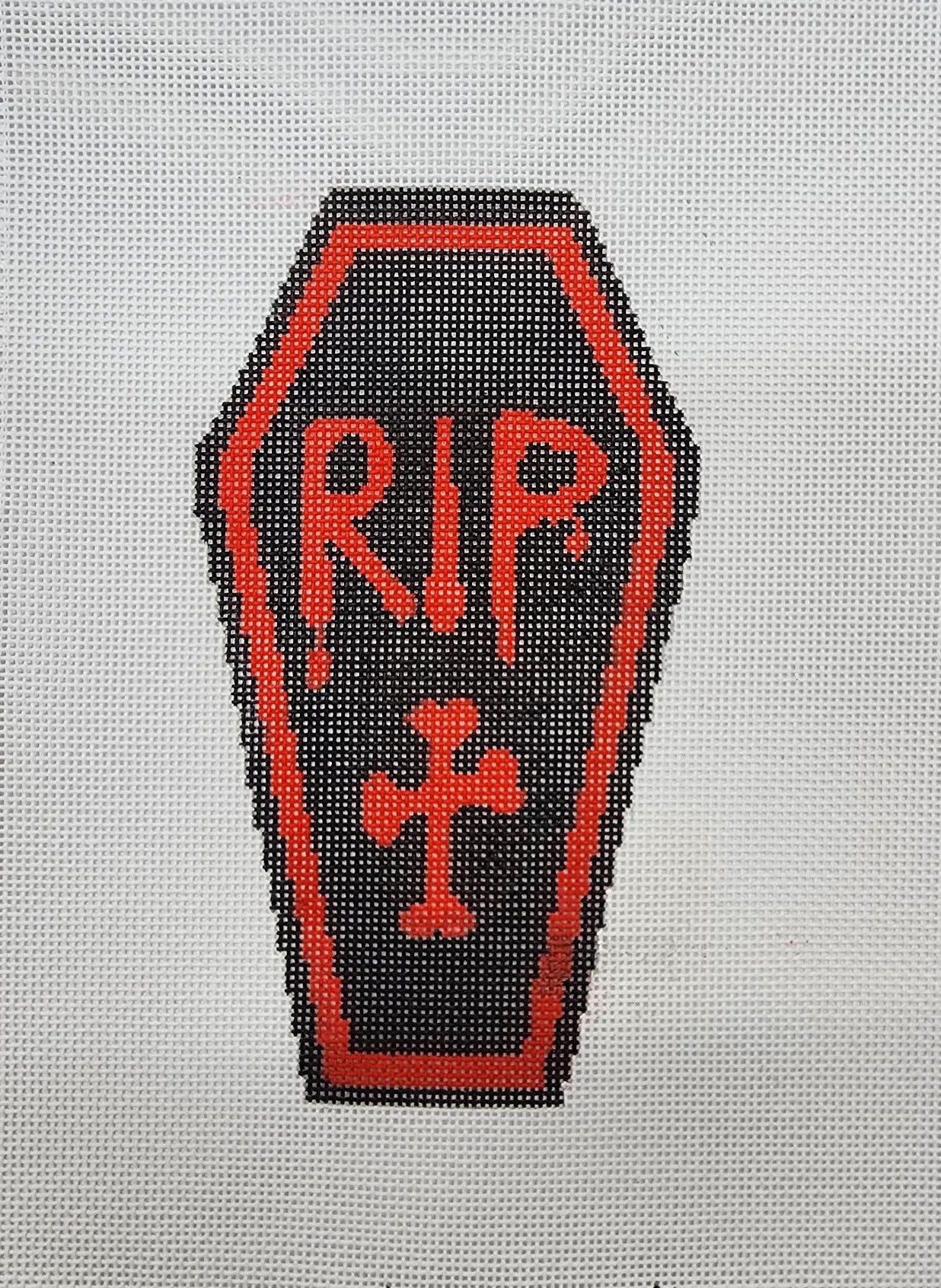 Chris Lewis RIP Coffin Canvas and Stitch Guide – Stitch by Stitch