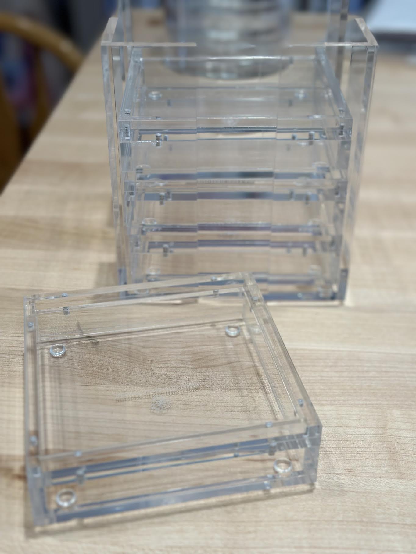 Penny Linn Acrylic Coaster Set - 4" Squares and Holder – Stitch by Stitch