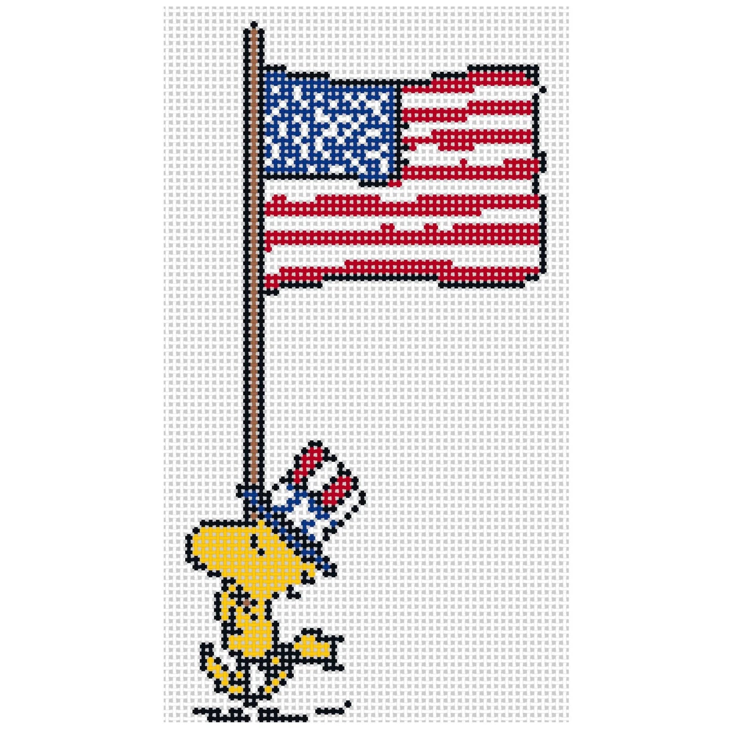Officially Needlepoint PNTS-PATRIOT02 - Woodstock w/Flag Canvas ...