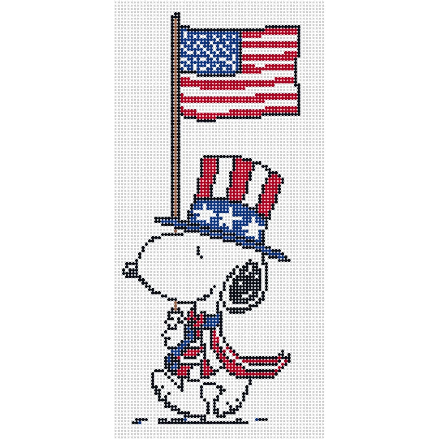 Officially Needlepoint PNTS-PATRIOT01 - Snoopy w/Flag Canvas – Stitch ...