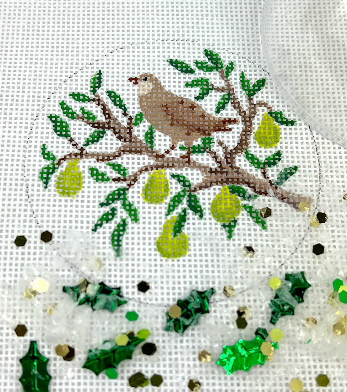 Kate Dickerson XMD-07 Partridge SnowGlobe Kit – Stitch by Stitch