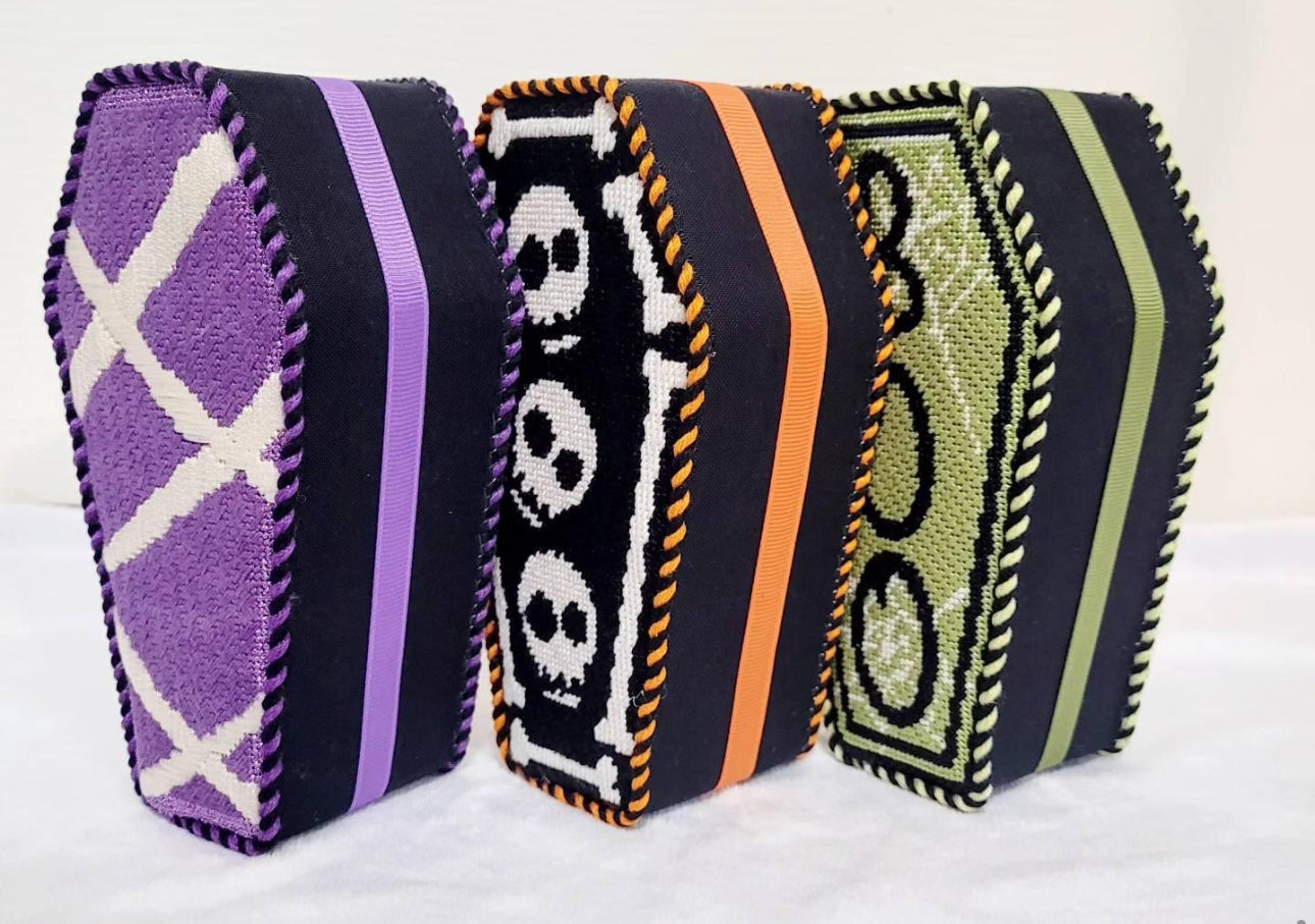 Chris Lewis Skeleton Coffin Canvas and Stitch Guide – Stitch by Stitch
