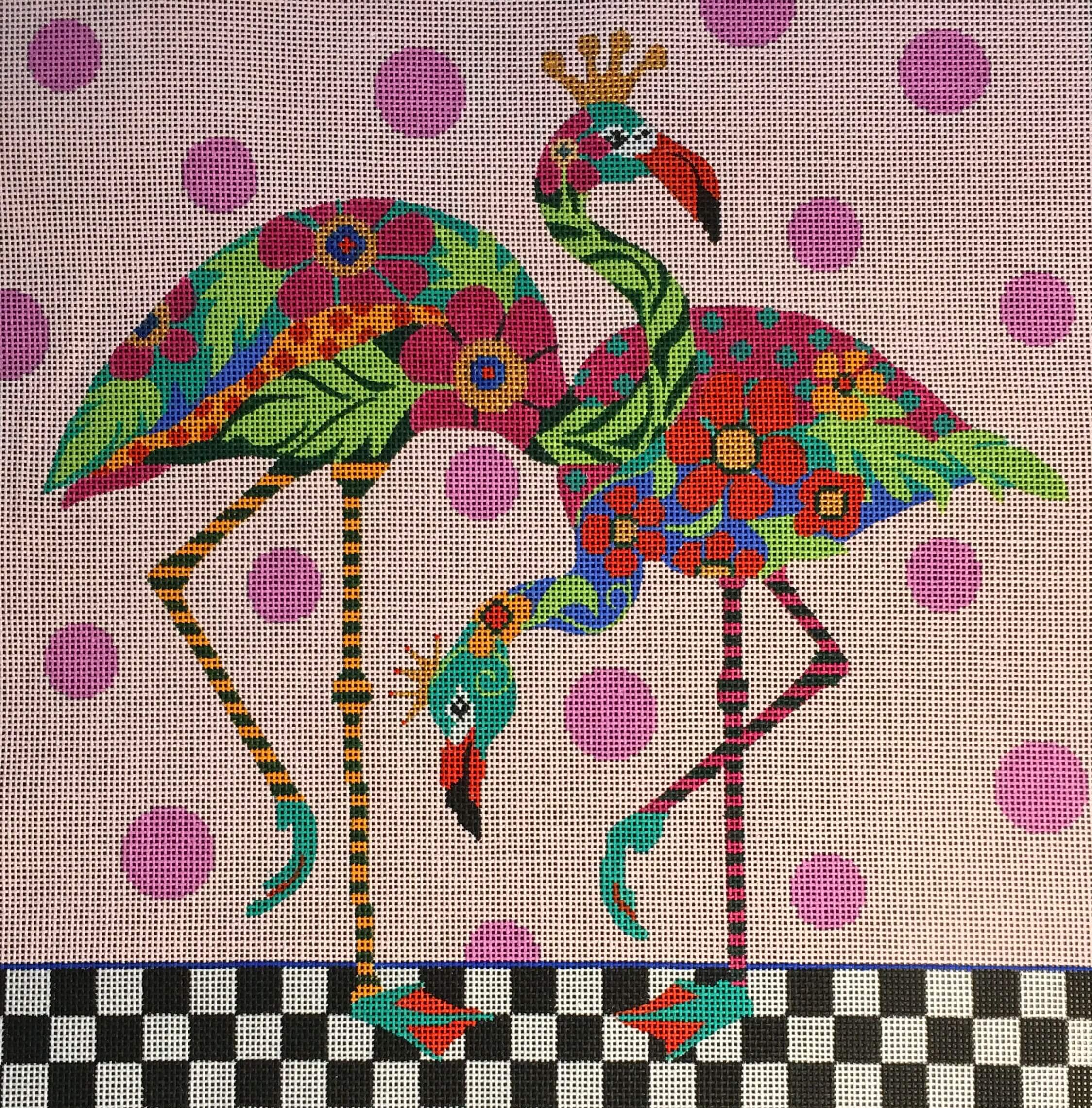 VNG Designs AL-021 Wacky Flamingos – Stitch by Stitch