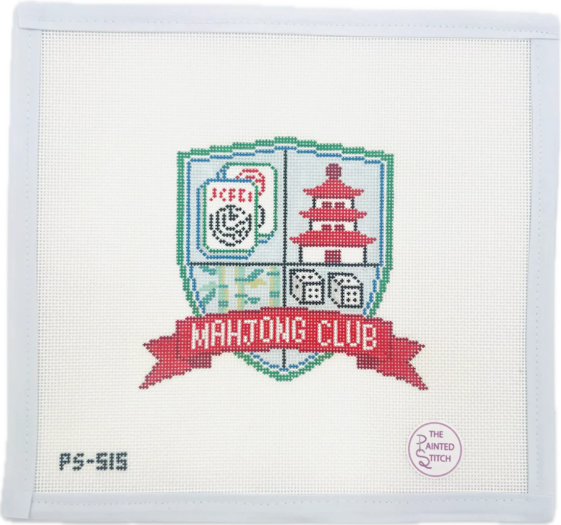 Atlantic Blue Mahjong Crest Traditional Colors – Stitch by Stitch