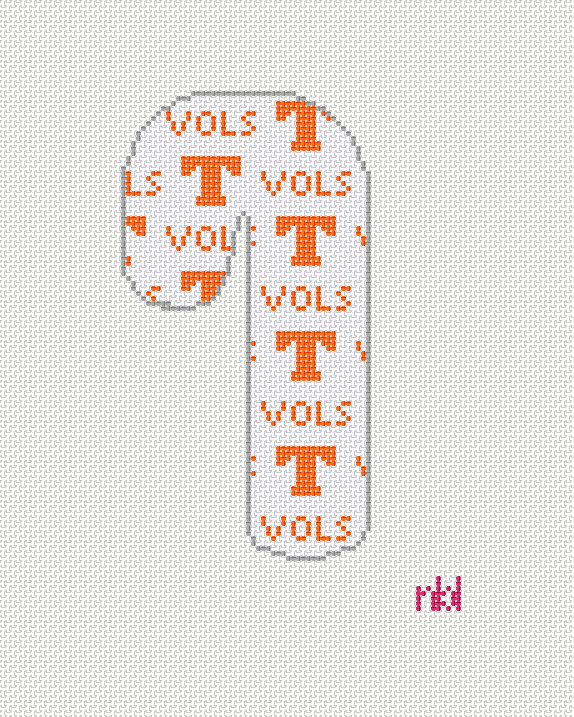 Needlepoint by Laura Tennessee Candy Cane White – Stitch by Stitch