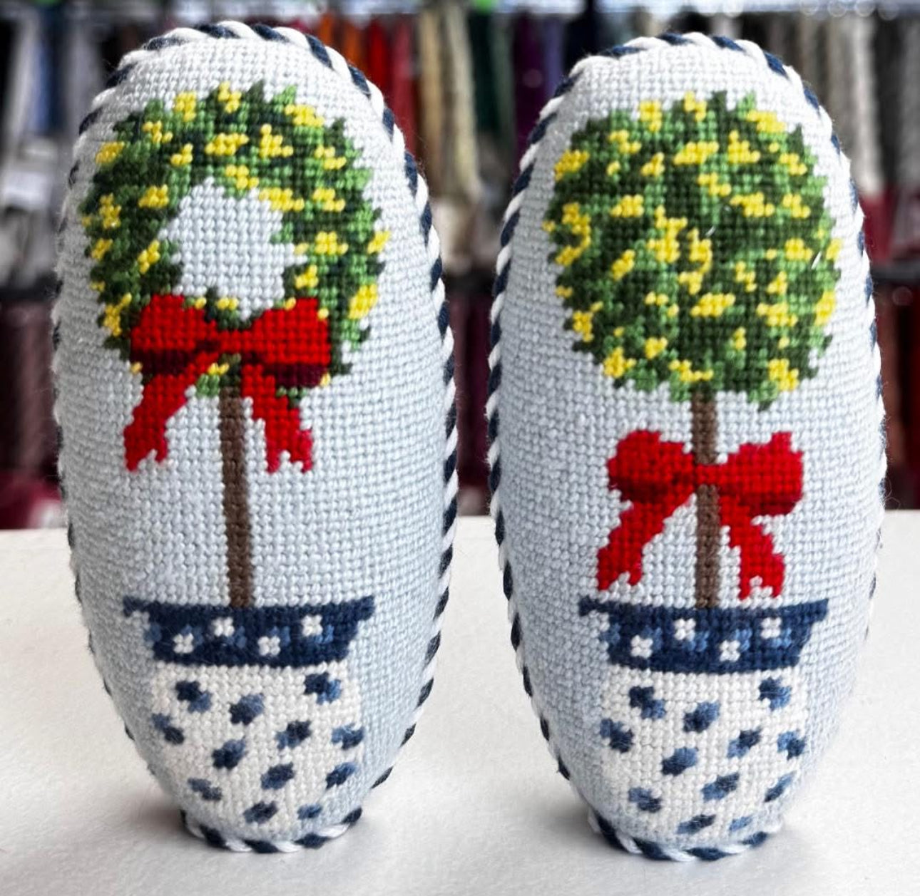 Salty Stitcher Holiday Wreath Topiary – Stitch by Stitch