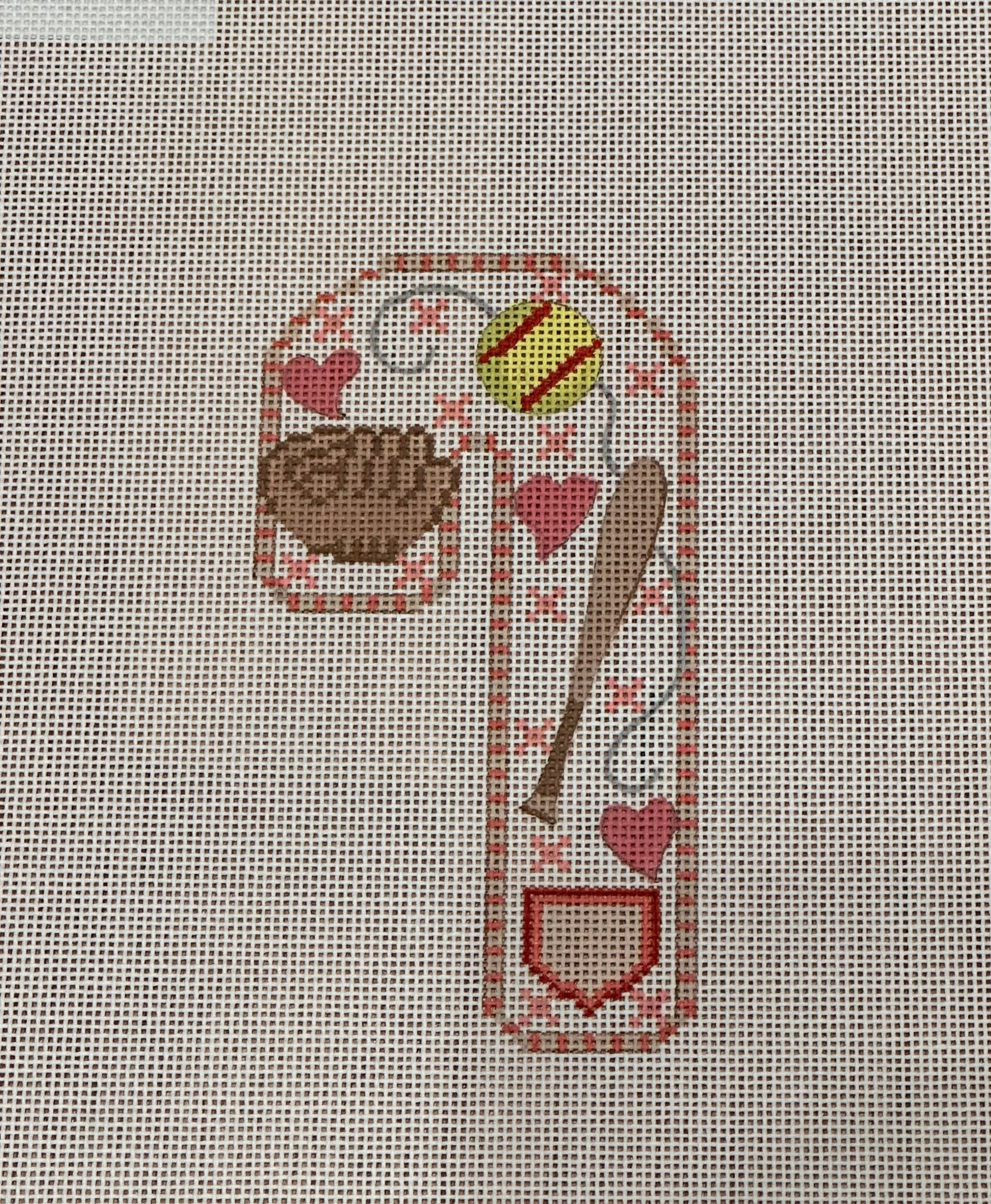 Danji Designs CH-1351 Softball Candy Cane – Stitch by Stitch