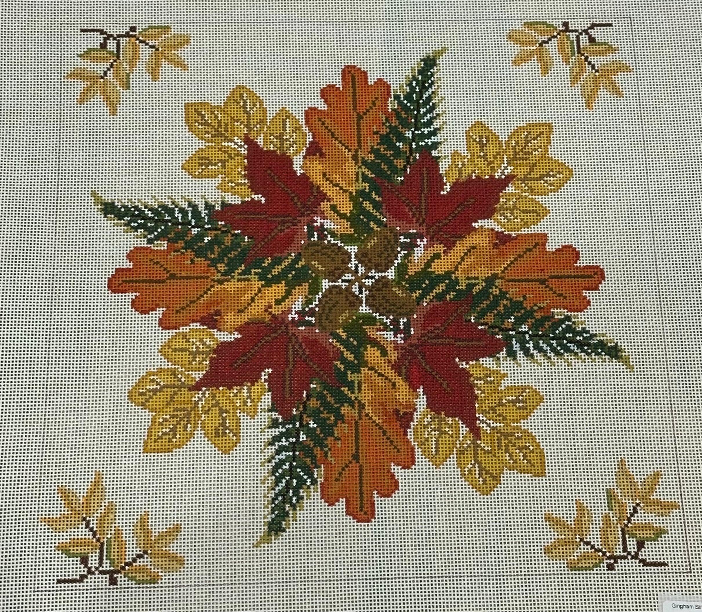 Gingham Stitchery Fall SS64 Leaves and Fern – Stitch by Stitch
