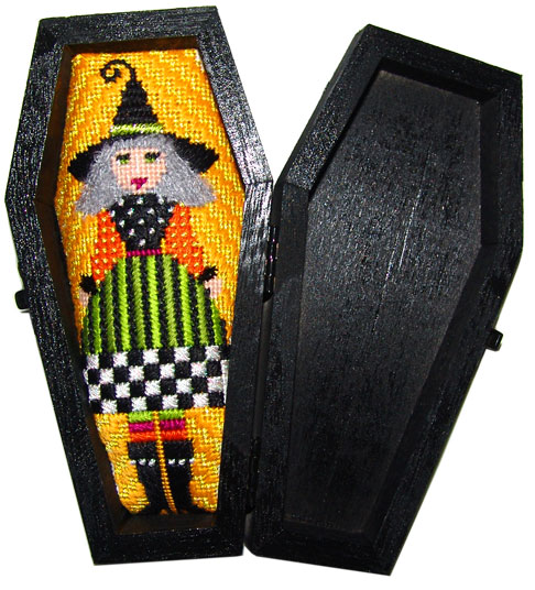 Shelly Tribbey Designs H001 Pretty Witch Coffin Ornament Set – Stitch ...