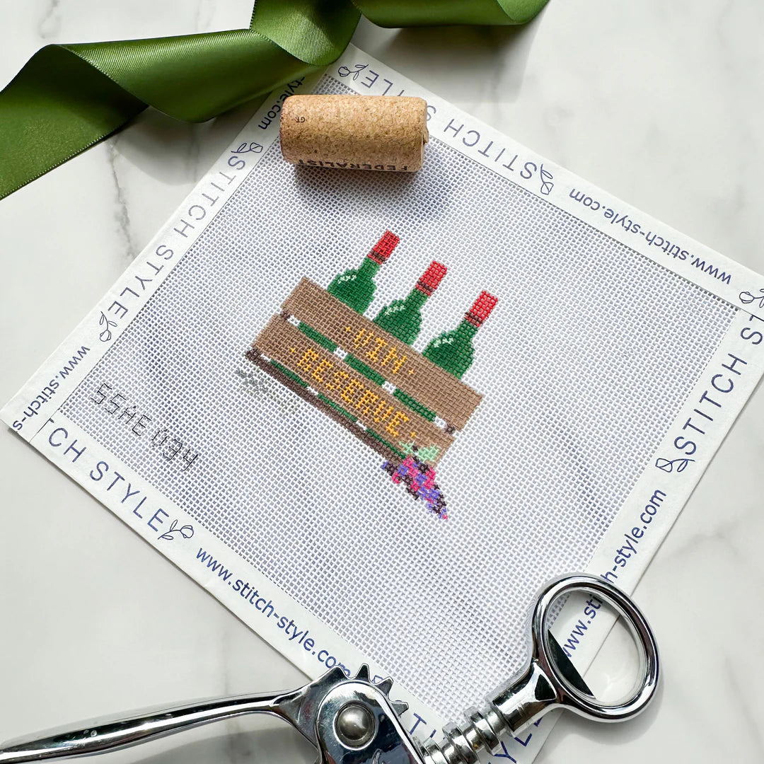 Stitches Style Alli Eagan SSAE 034 Wine Crate Needlepoint Canvas ...