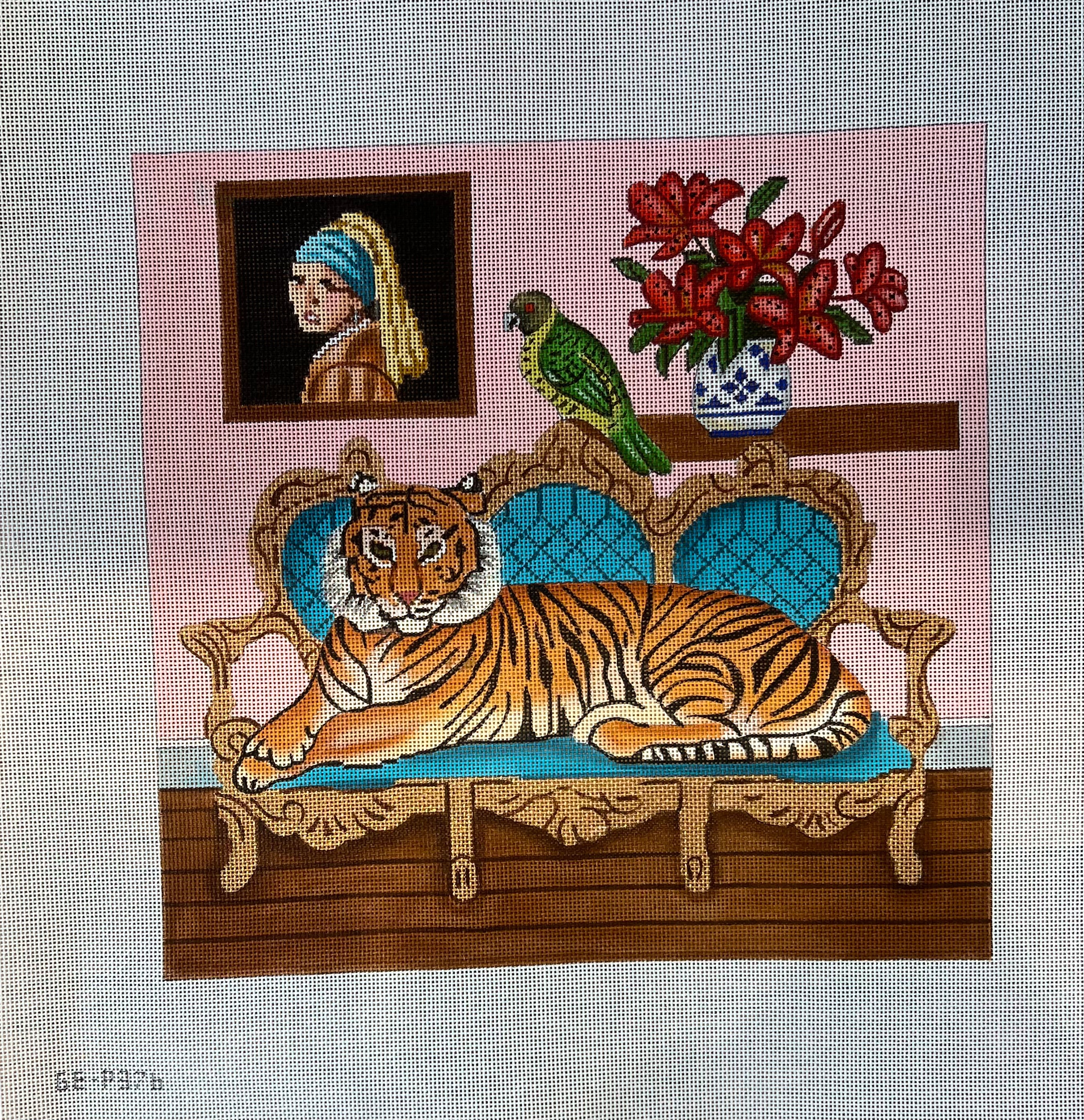 Gayla Elliott P376 Tiger and Girl with Pearl Earring – Stitch by Stitch