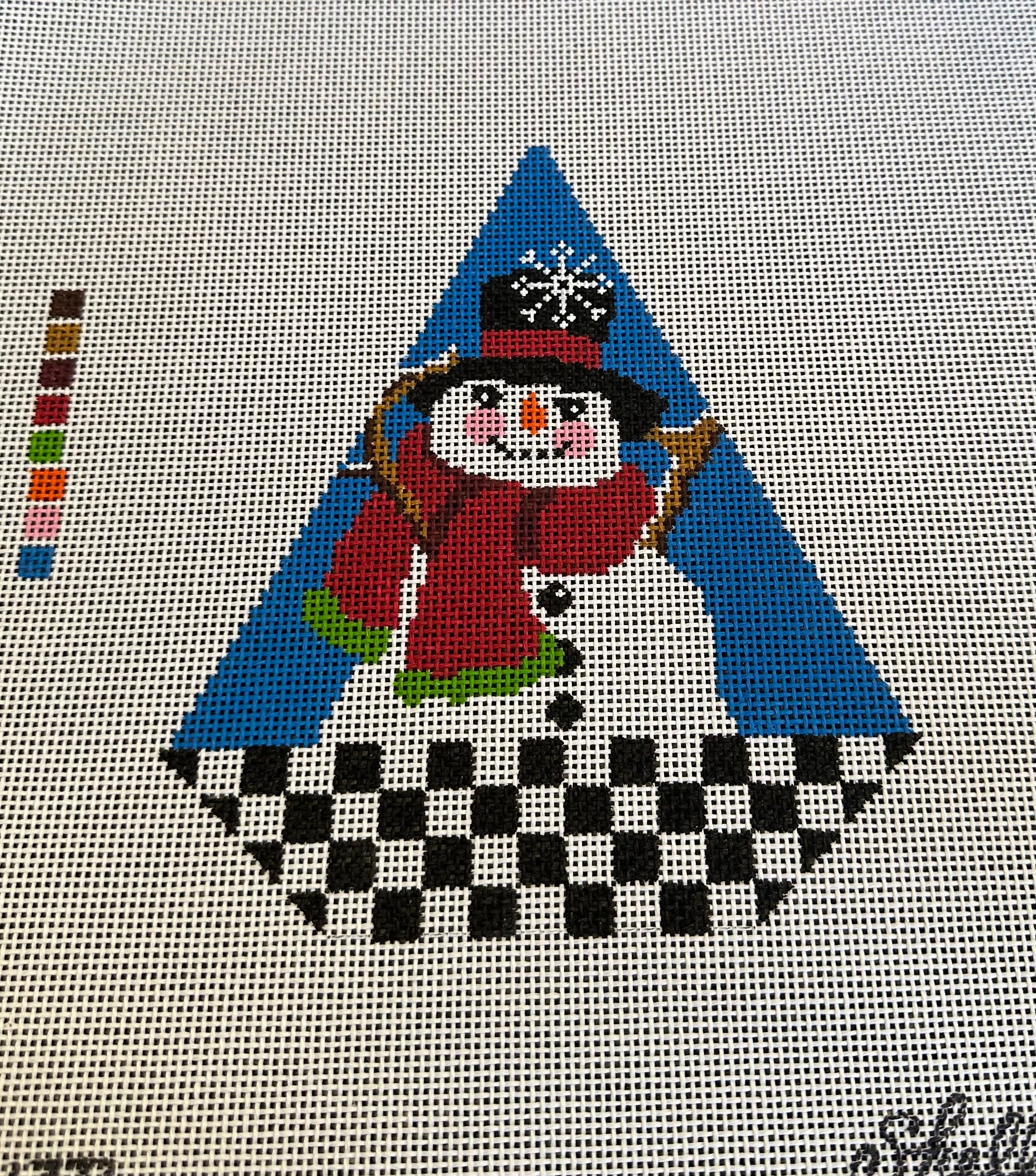 Shelly Tribbey Designs TR13B Checked Snowman Triangle 13 mesh – Stitch ...