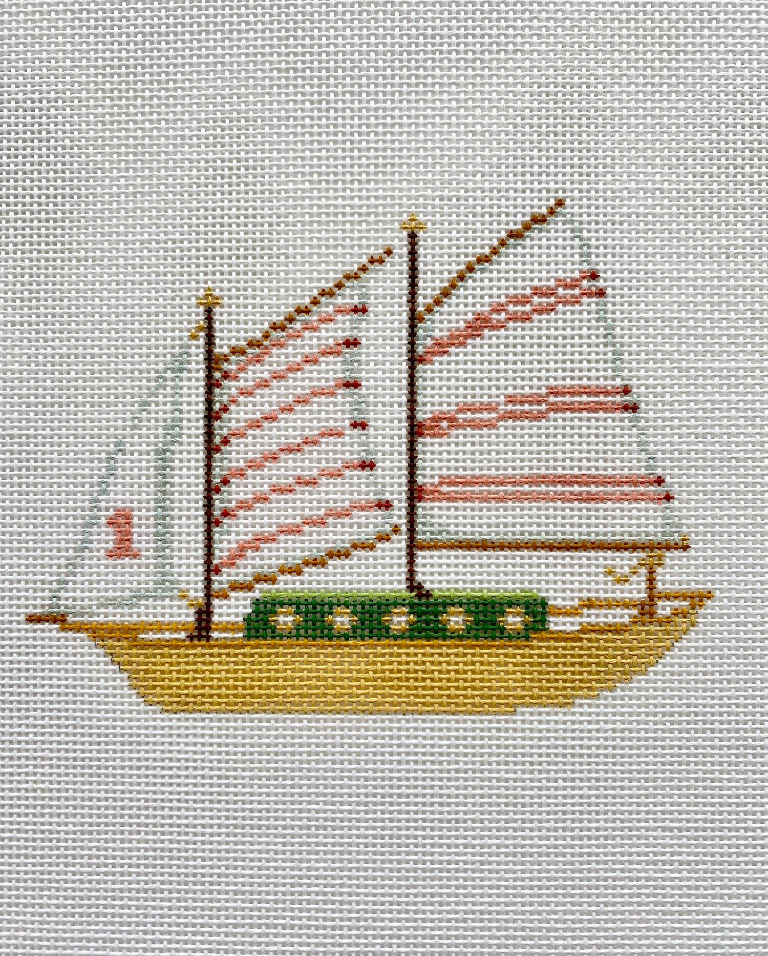 Plum Stitchery 18SS Pink Stripe Sailboat – Stitch by Stitch