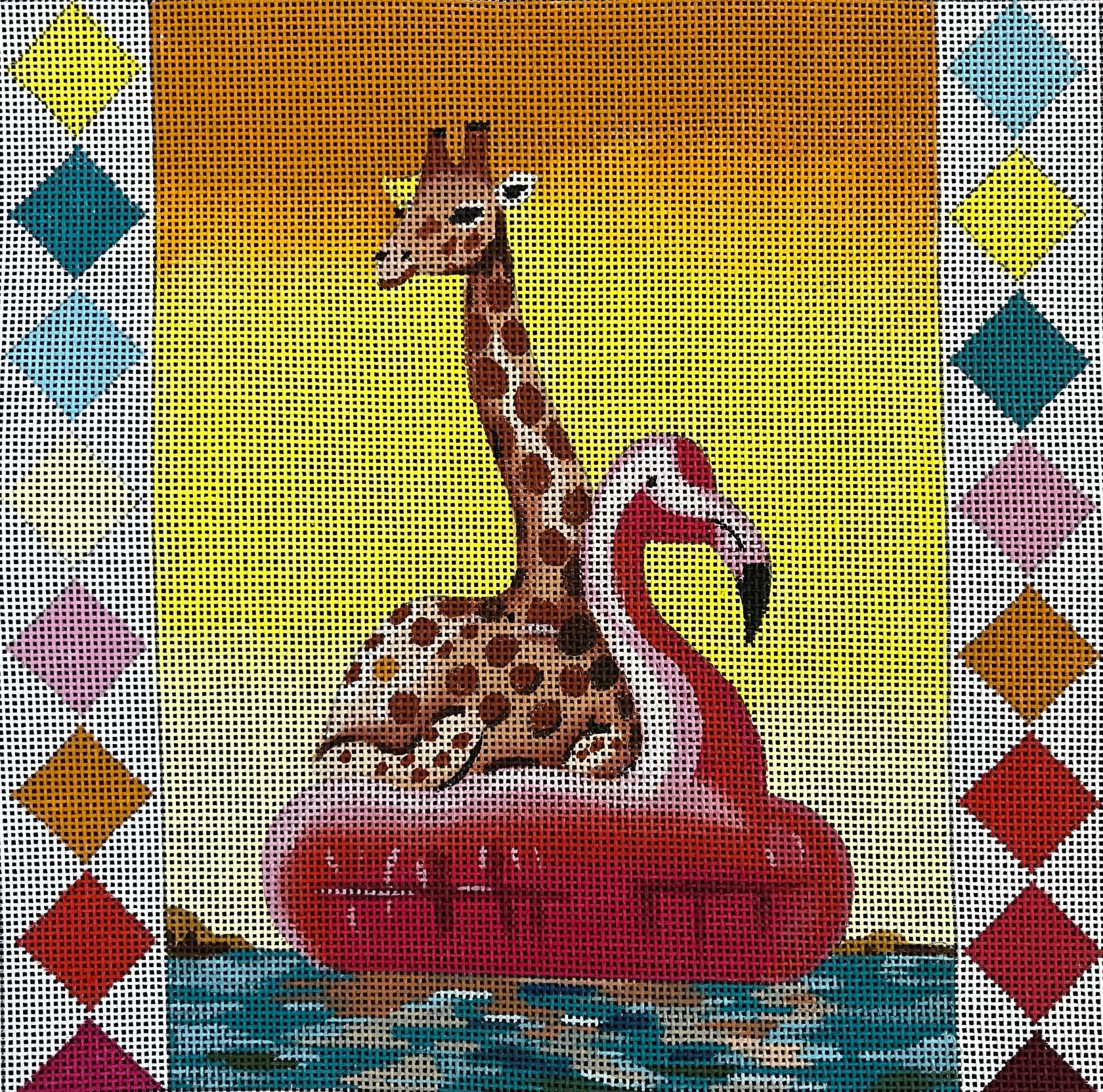 Colors of Praise AN469 Giraffe in Floatie – Stitch by Stitch
