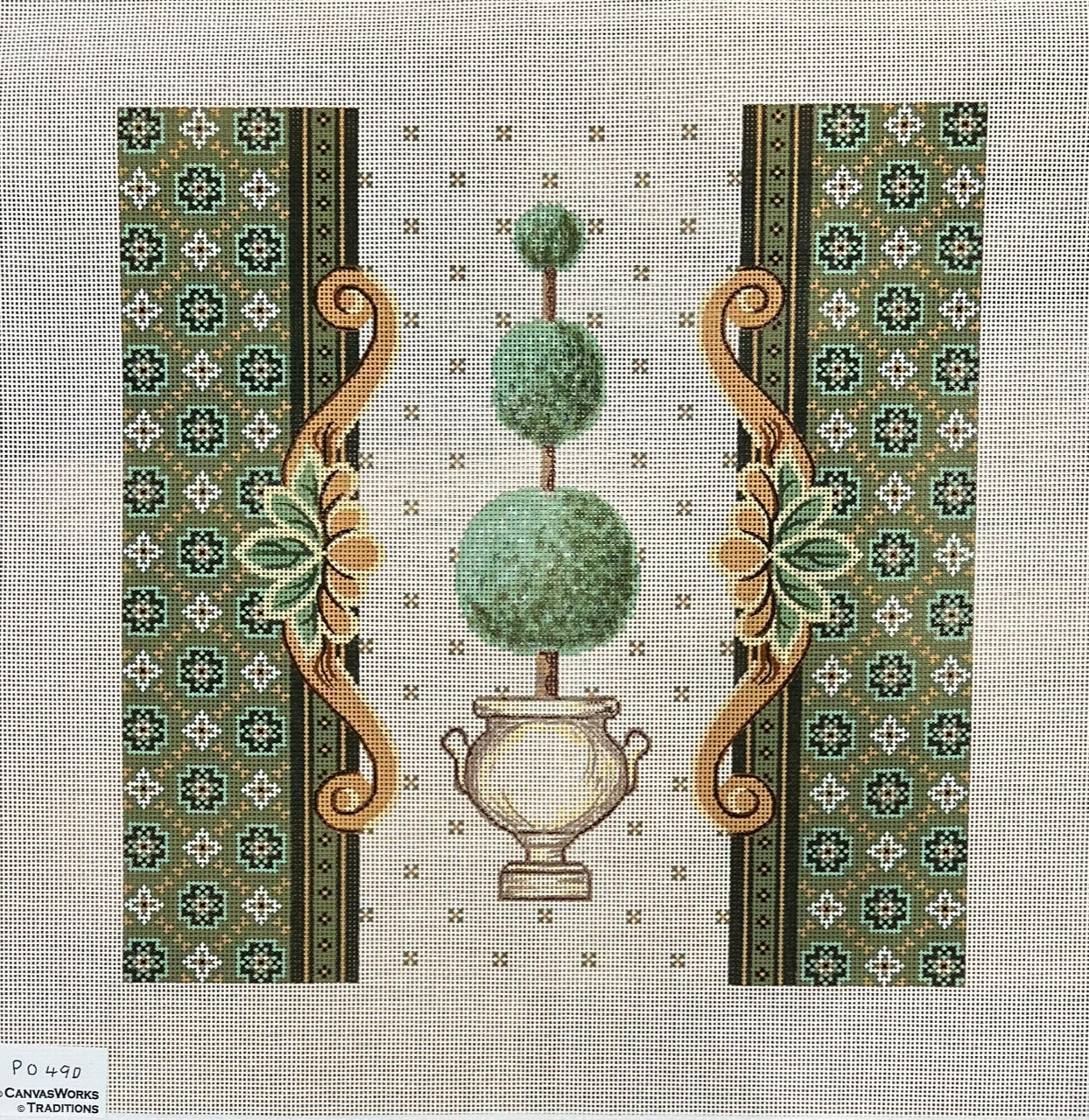 Canvas Works PO 49D Topiary Three Balls – Stitch by Stitch