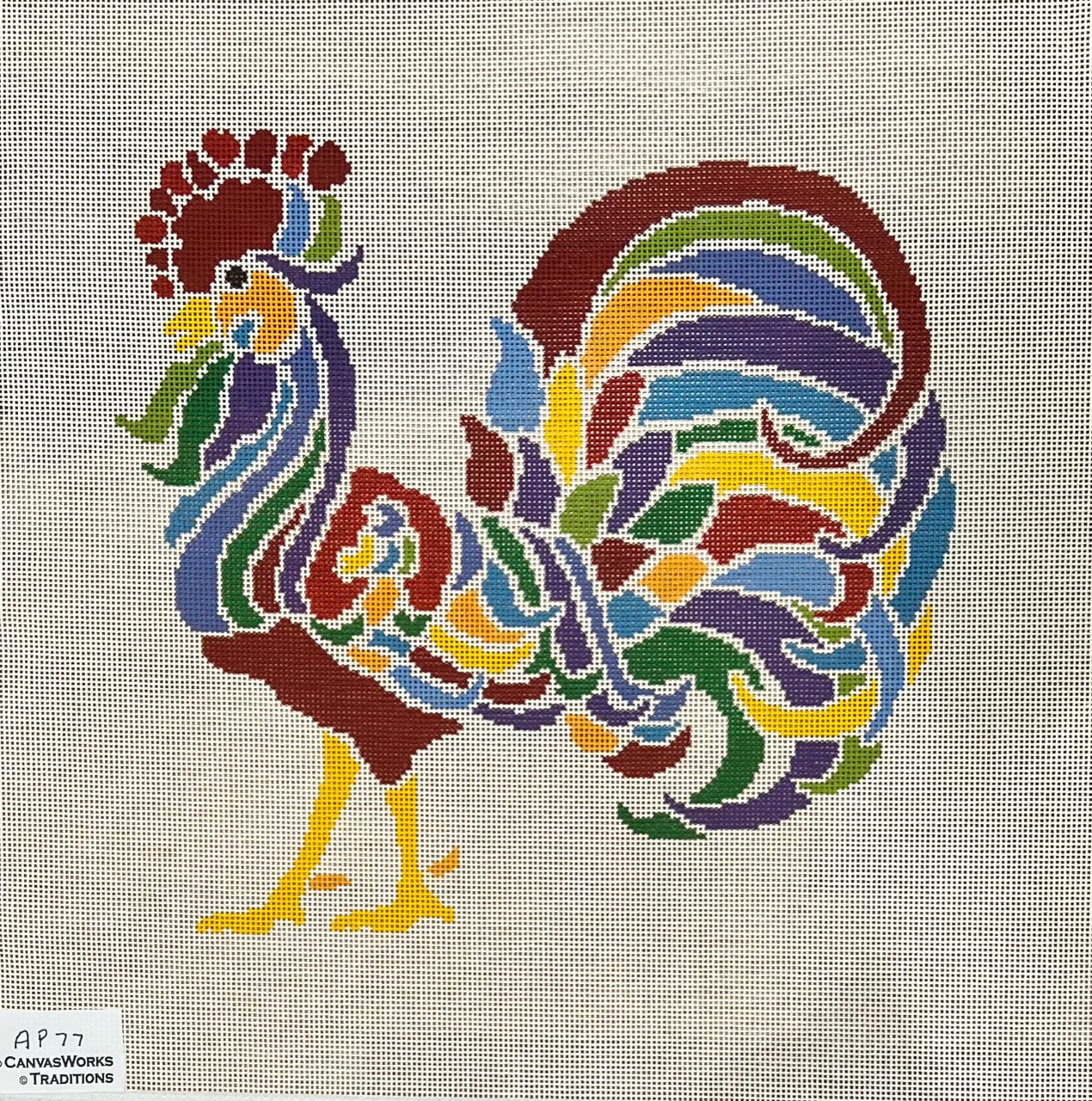 Canvas Works AP 77 Flamenco Rooster – Stitch by Stitch