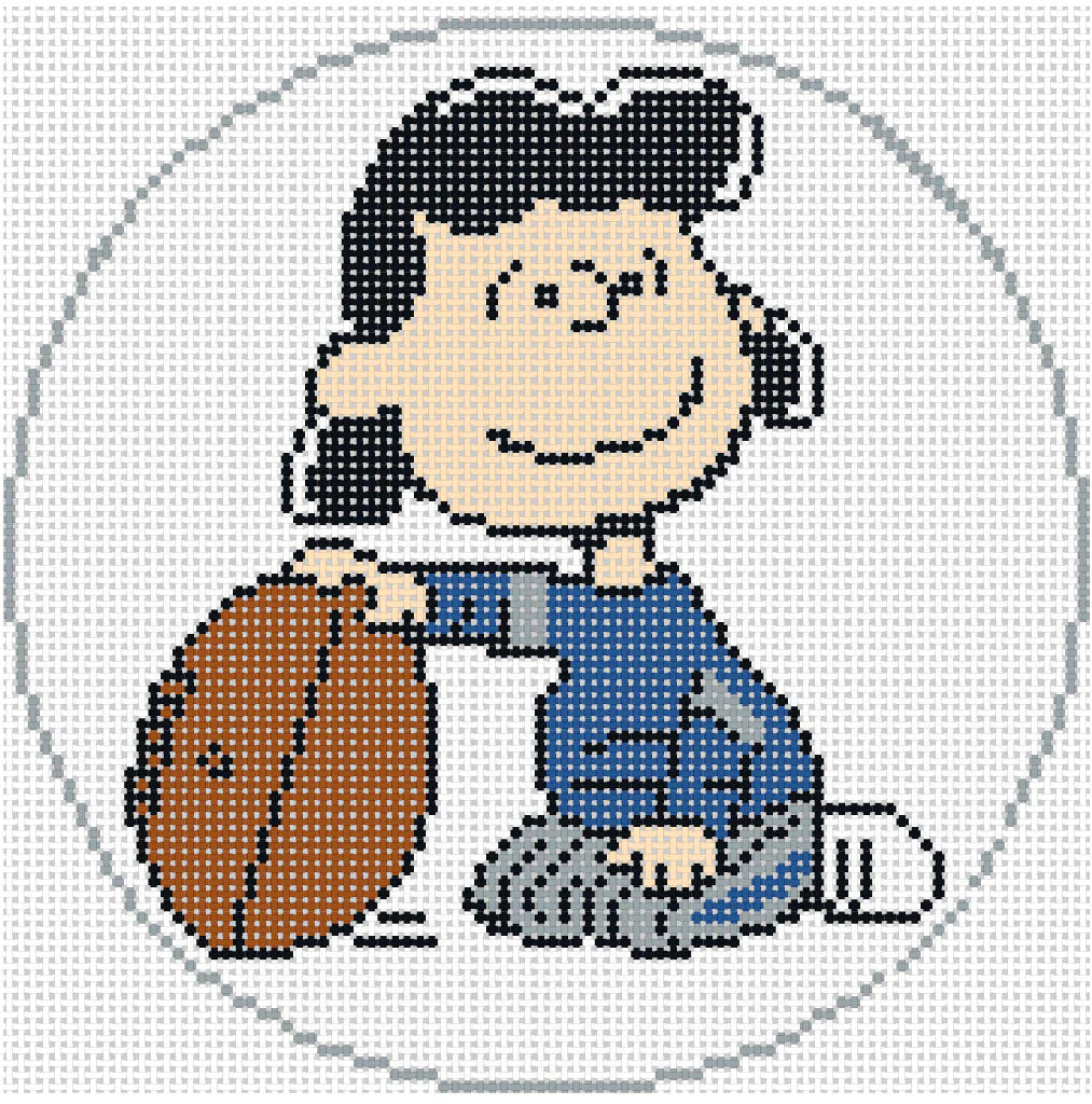 Officially Needlepoint PEANUTS Football - Lucy with Football - Blue ...