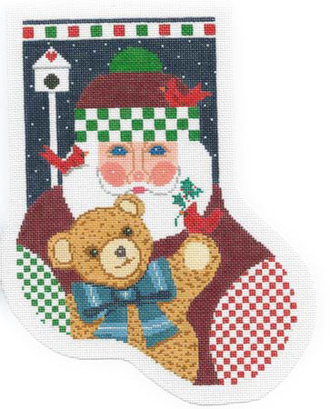 Shelly Tribbey MC02 Santa with Teddy Bear 9" Stocking – Stitch by Stitch