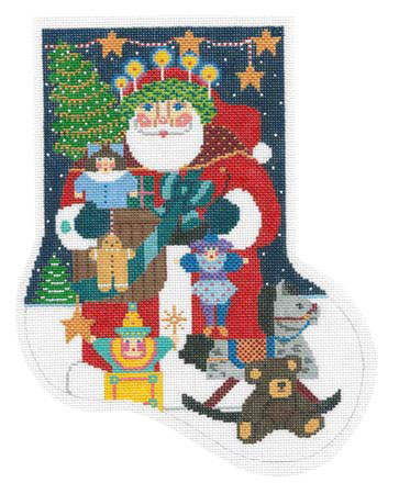 Shelly Tribbey MC05 Santa and Toys 9" Stocking – Stitch by Stitch