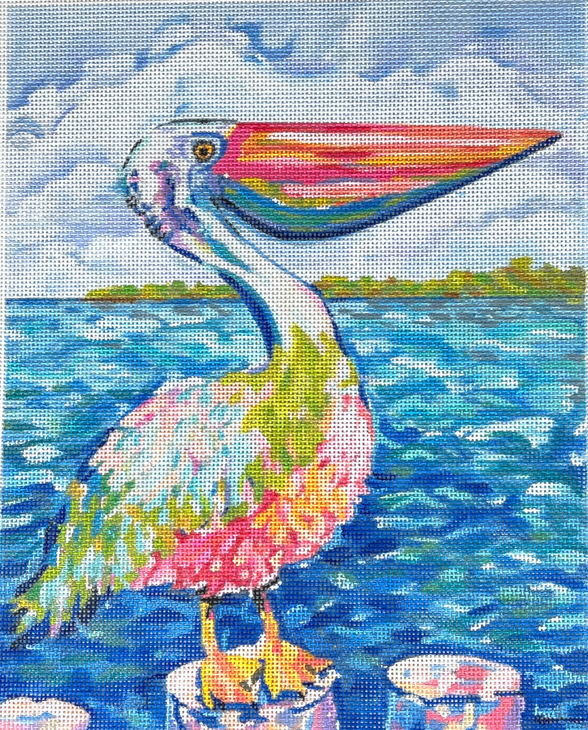 Kate Dickerson MD-PL-29 Bright Pelican on Piling – Stitch by Stitch