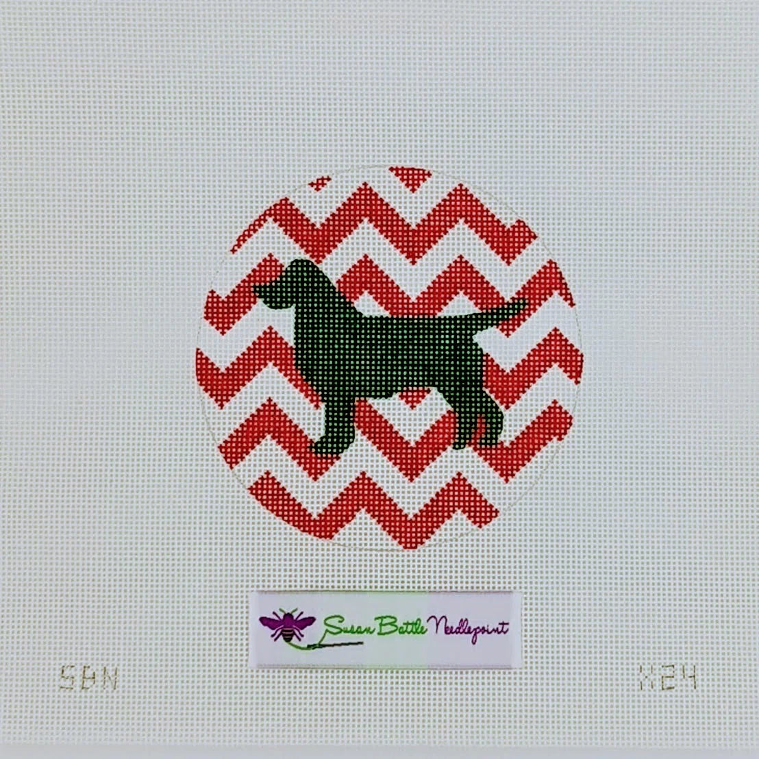 Susan Battle X24 Mod Labrador on Chevron – Stitch by Stitch