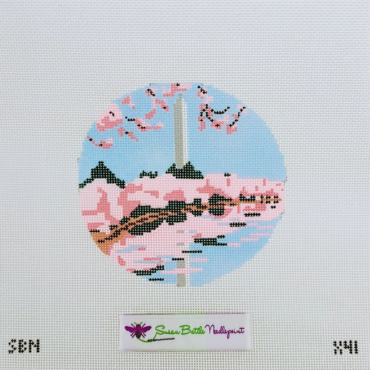 Susan Battle X41 Washington Monument with Cherry Blossoms – Stitch by ...