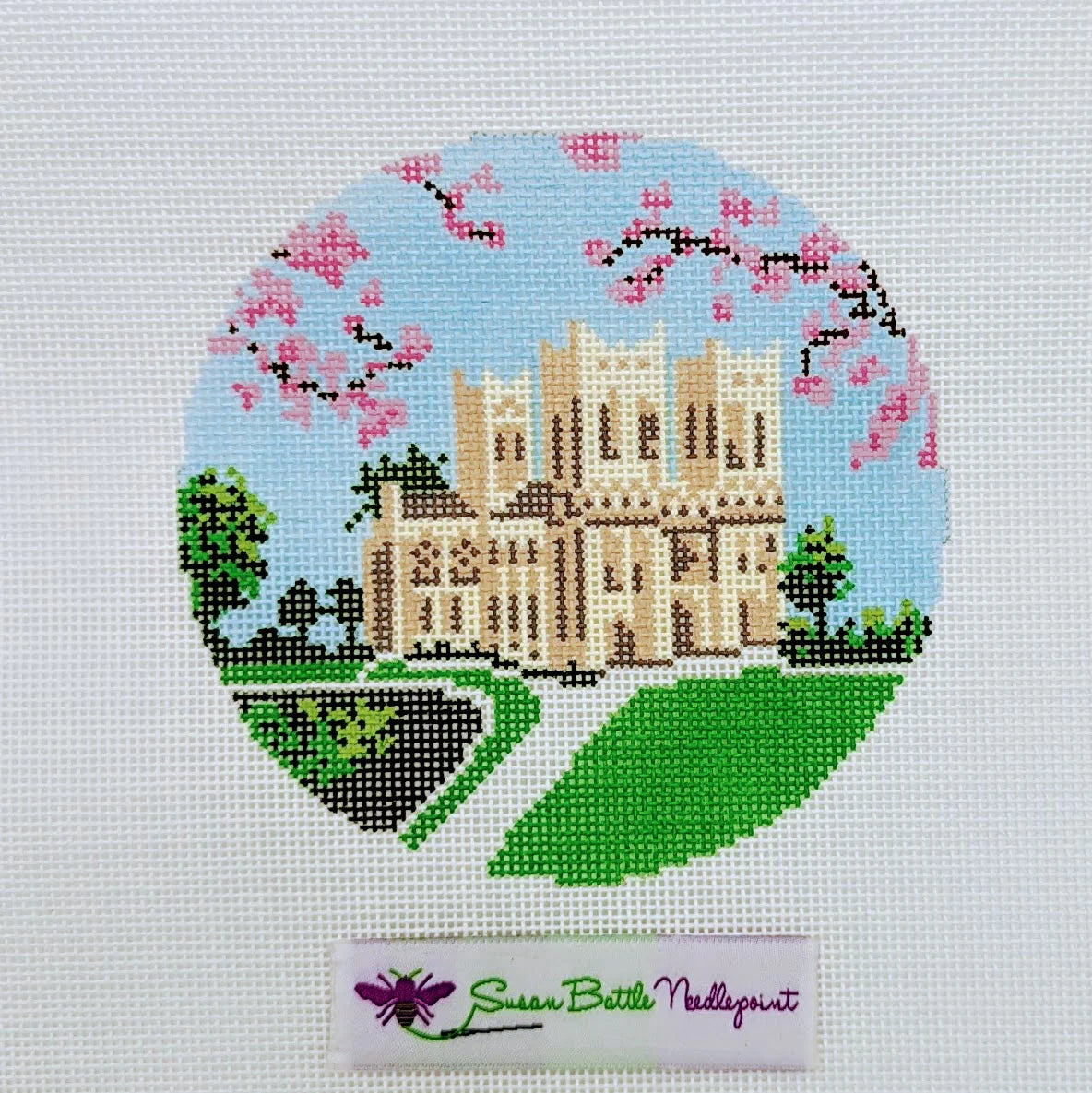 Susan Battle X56 National Cathedral with Cherry Blossoms – Stitch by Stitch