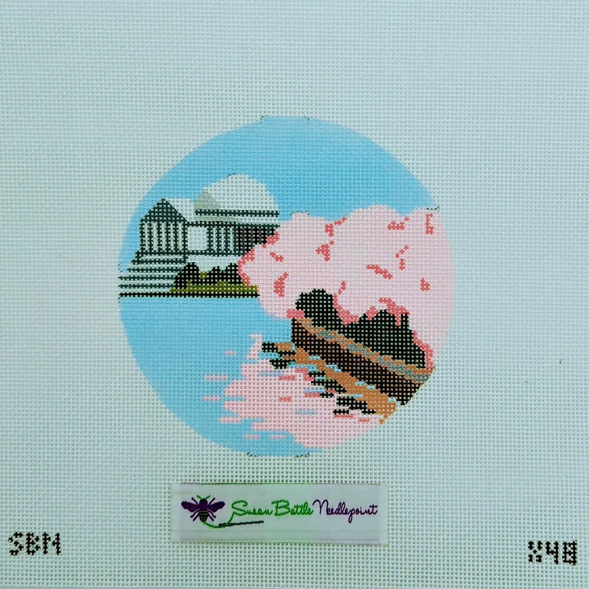 Susan Battle X48 Jefferson Memorial with Cherry Blossoms – Stitch by Stitch