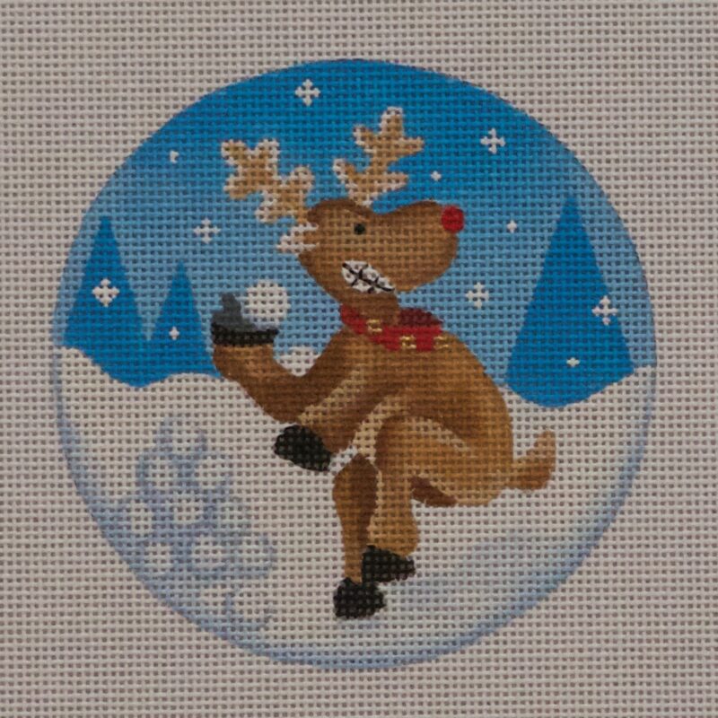 Pepperberry RNM04 Snowball Throwing Reindeer – Stitch by Stitch