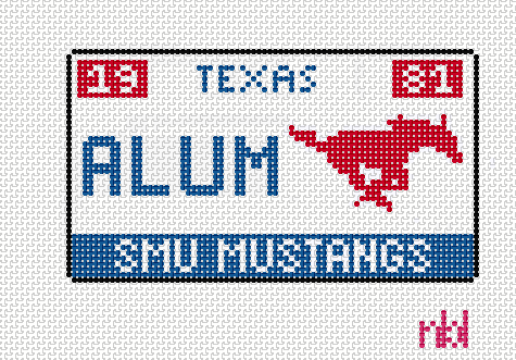 Needlepoint by Laura SMU License Plate – Stitch by Stitch