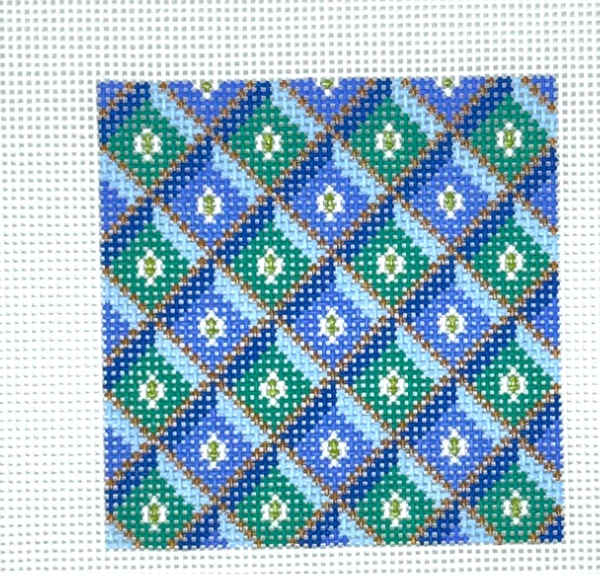 TEW BARGELLO DIAMOND BLUE GREEN 4" SQUARE 13 – Stitch by Stitch