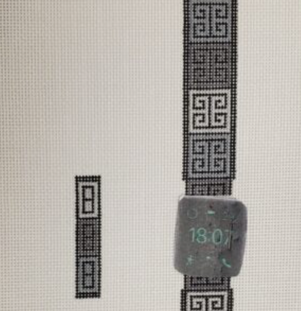 Blue Water Designs WB-15 S/M Black Grey Greek Watch Band – Stitch by Stitch