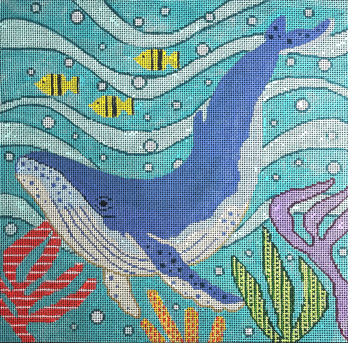 Gayla Elliott P401 Blue Whale in Coral – Stitch by Stitch