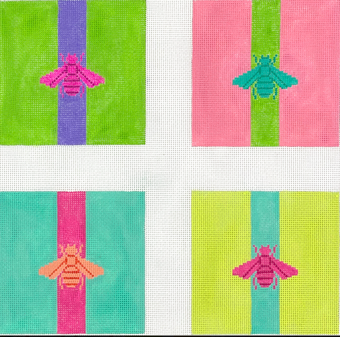 Kate Dickerson CO4-52 Set of 4 Coasters - Gucci Bees in Mod Colors ...