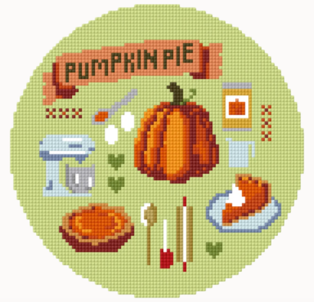 Atlantic Blue Pumpkin Pie Round – Stitch by Stitch