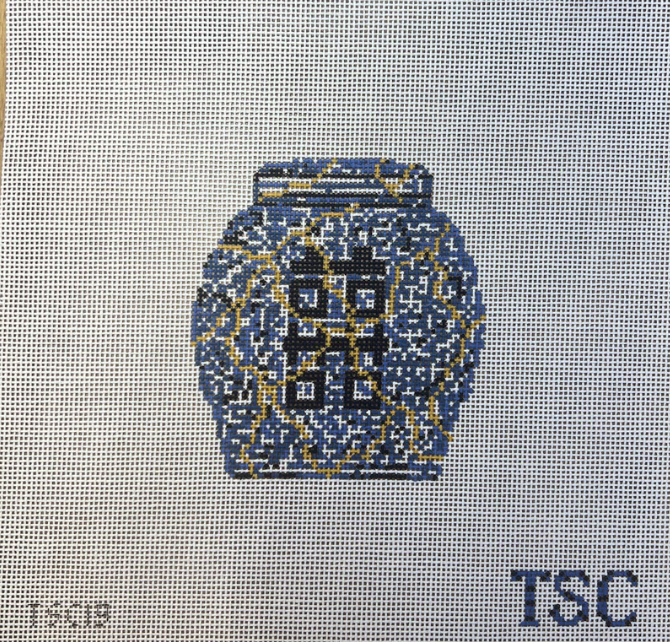 Gingham Stitchery TSC19 Kintsugi Ginger Jar Ornament – Stitch by Stitch