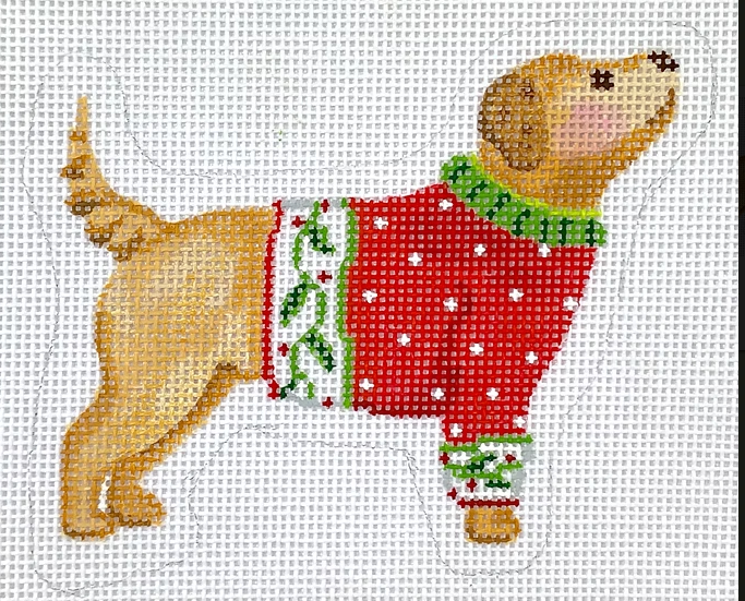 Kate Dickerson SER-OM-01 Sally Eckman Roberts Yellow Dog in Red Sweate ...