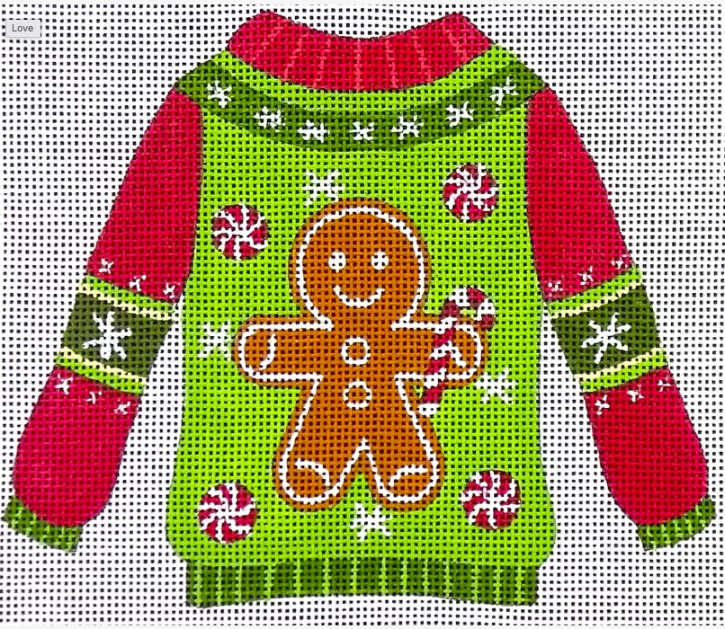 Love You More EJ-39C Gingerbread Man Sweater – Stitch by Stitch