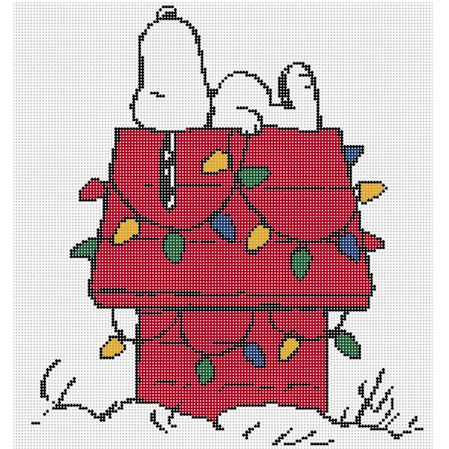 Officially Needlepoint PEANUTS-CBC-3 - Snoopy on Lit Doghouse Canvas ...