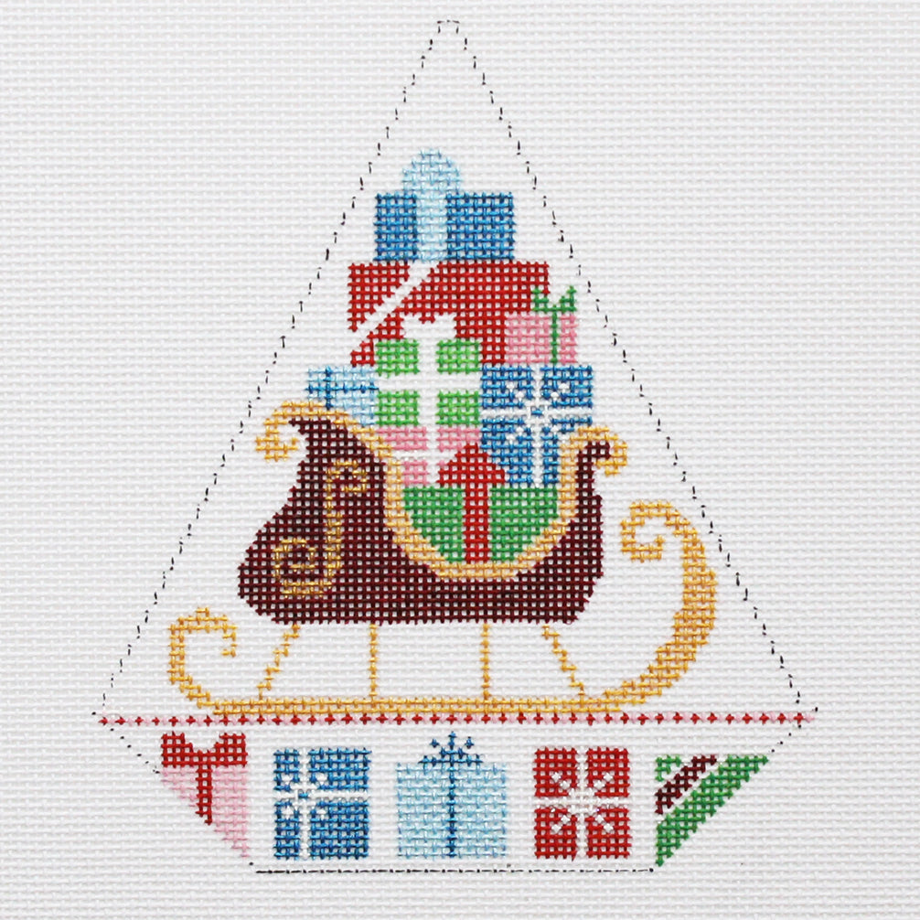 Shelly Tribbey Designs TR18 Sled Packages Triangle Christmas Ornaments ...