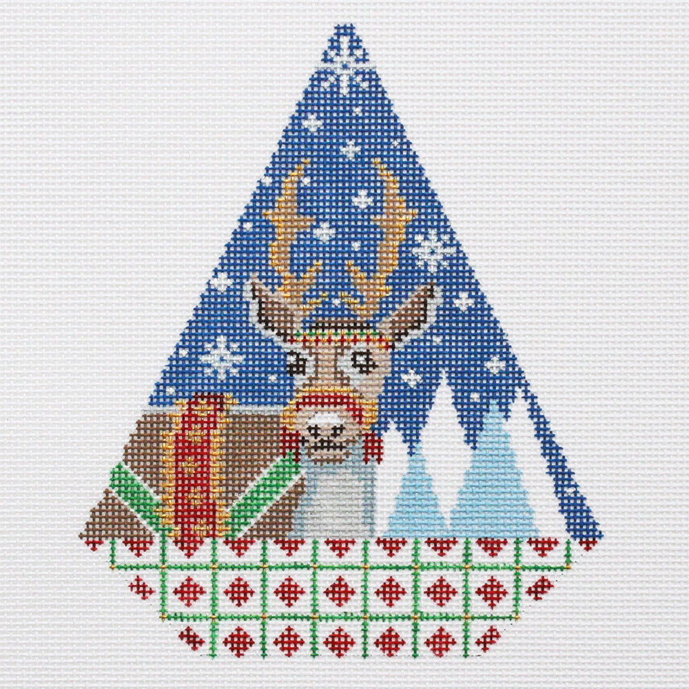 Shelly Tribbey Designs TR21 Santa's Lead Reindeer Triangle Christmas O ...