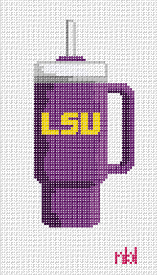 Needlepoint by Laura LSU Tumbler – Stitch by Stitch