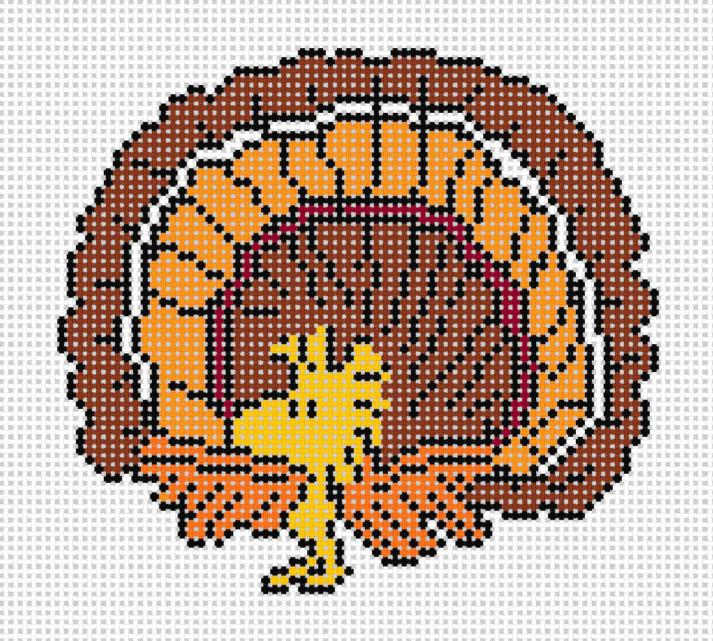 Officially Needlepoint PEANUTS Thanksgiving - Woodstock as Turkey Canv ...