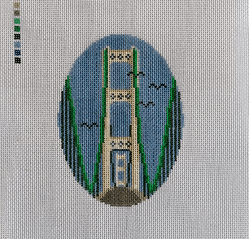 Dogwood Needlepoint Mackinac Bridge – Stitch by Stitch