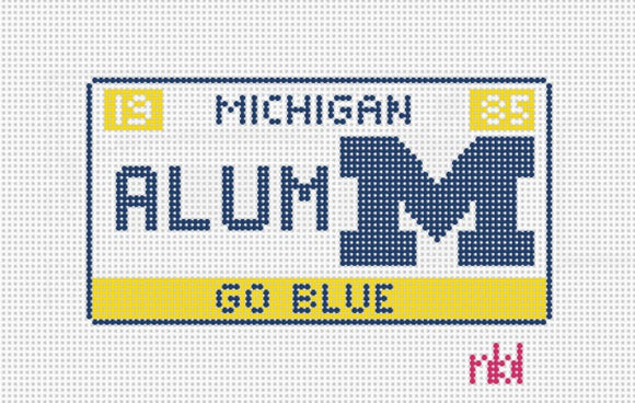 Needlepoint by Laura Michigan License Plate (Personalize) – Stitch by ...