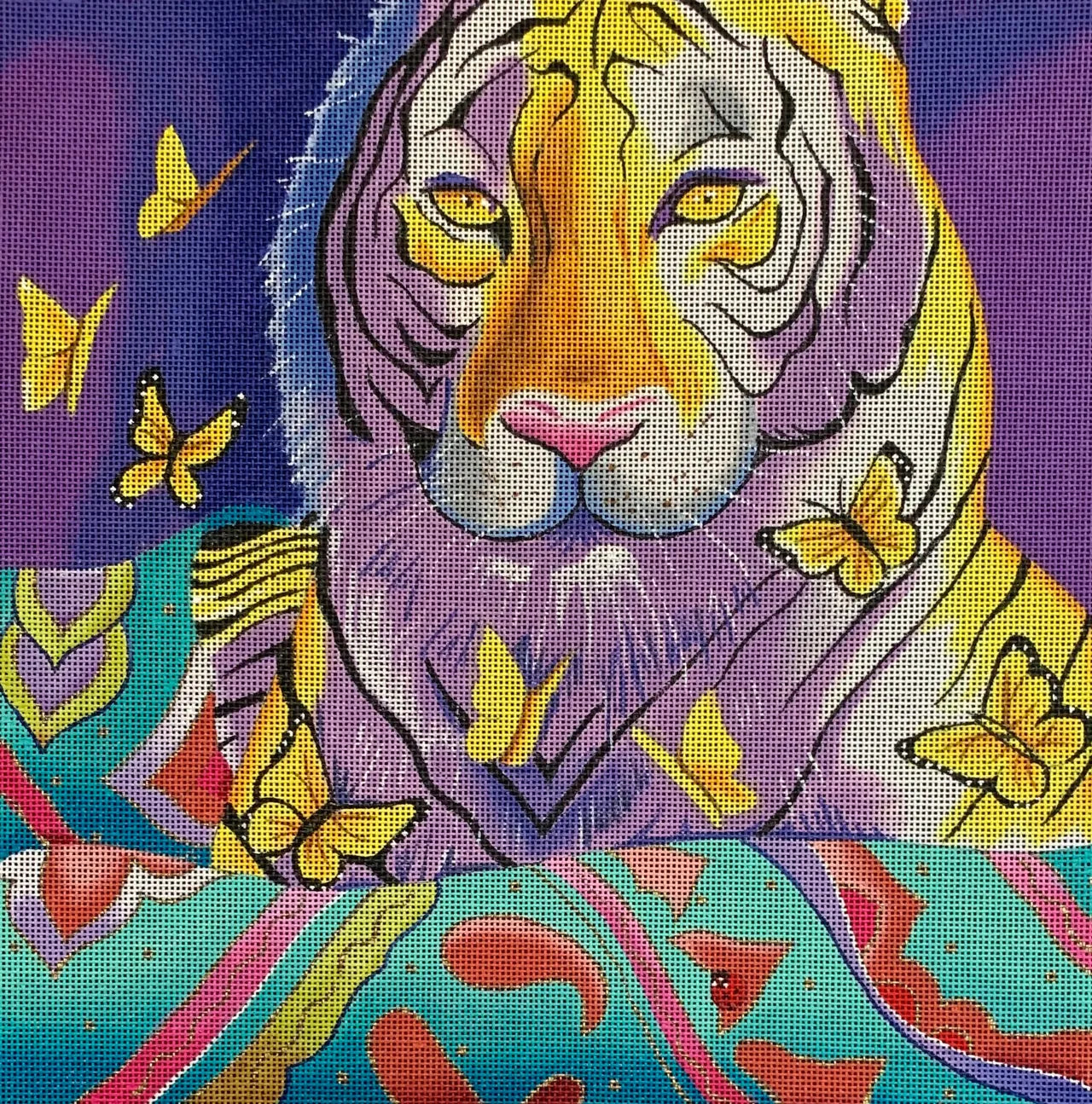 Colors of Praise AN365 Tiger with Butterflies – Stitch by Stitch