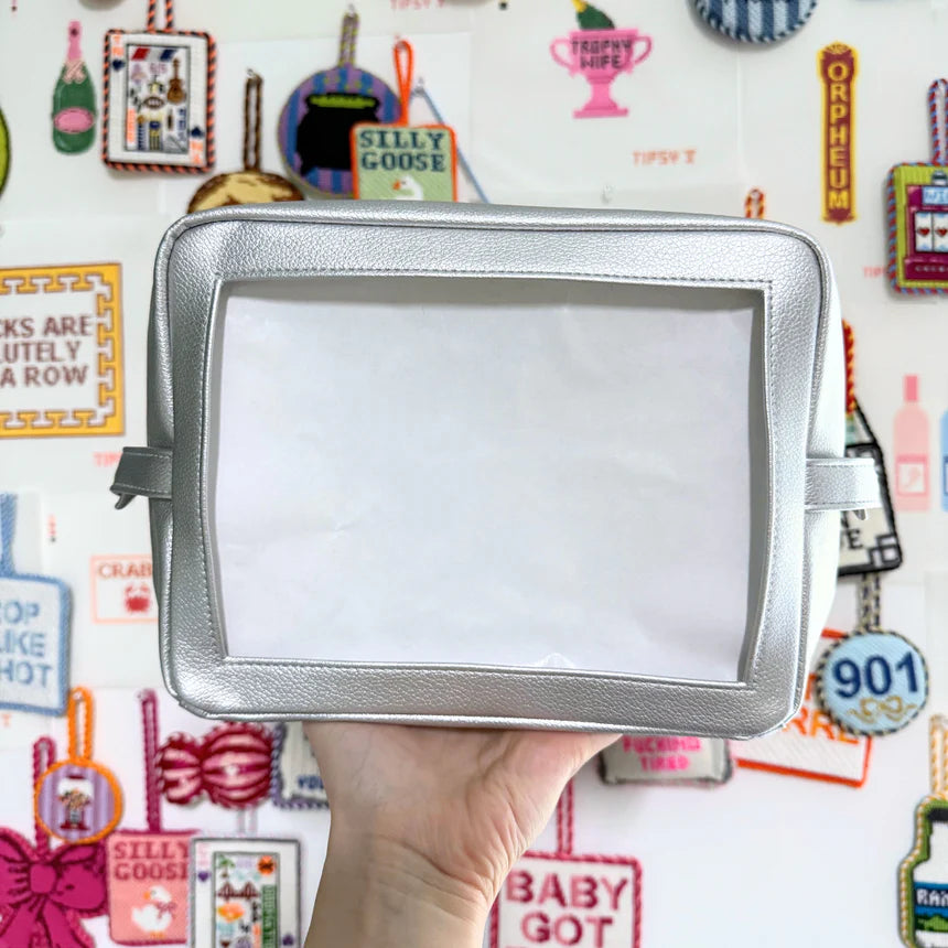 Threaded and Tipsy Light Silver Self Finishing Pouch – Stitch by Stitch