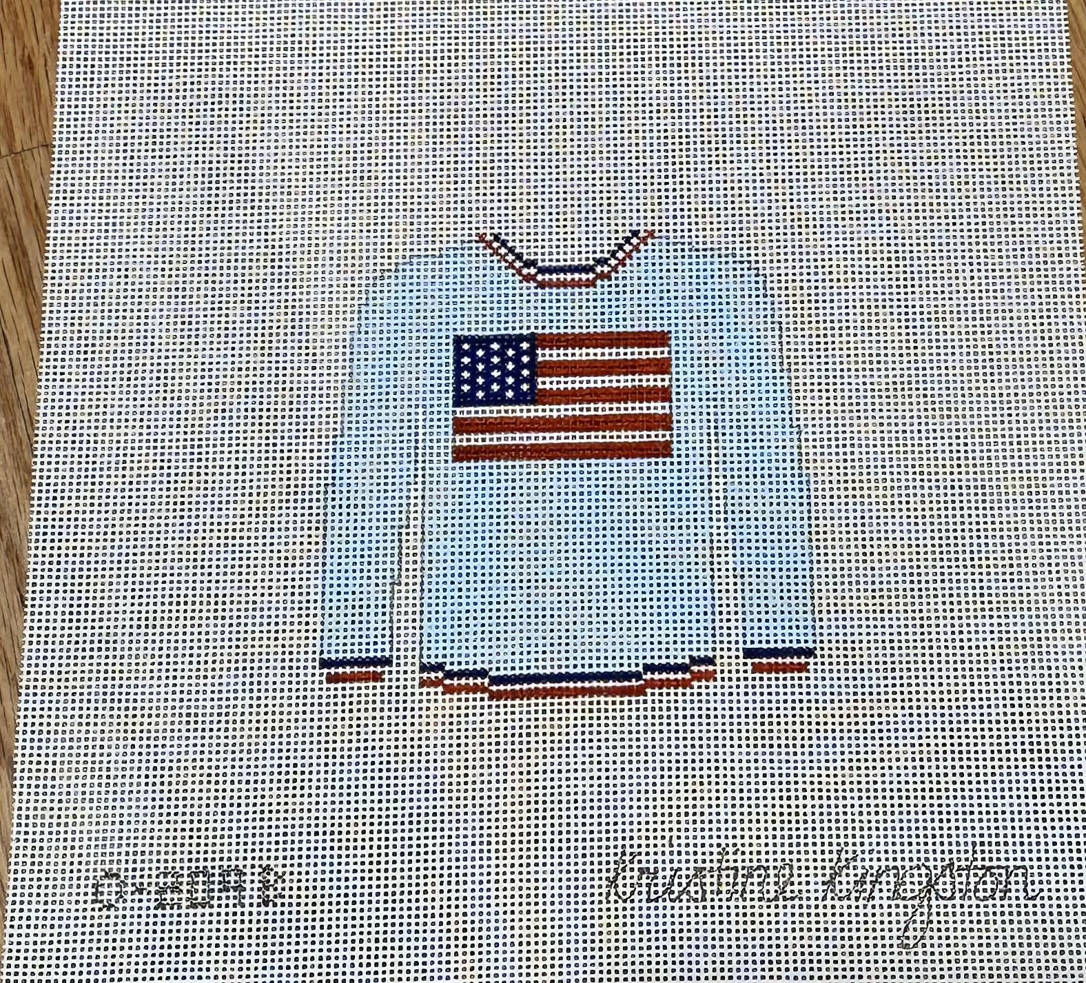 Kristine Kingston KK0209B Flag on Light Blue – Stitch by Stitch